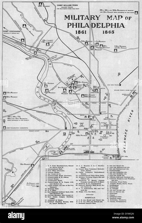 Military Map Of Philadelphia Pennsylvania 1861 1865 Usa Civil War