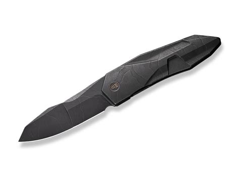 We Knife Solid Titanium Black Etching Pattern Böker Solingen