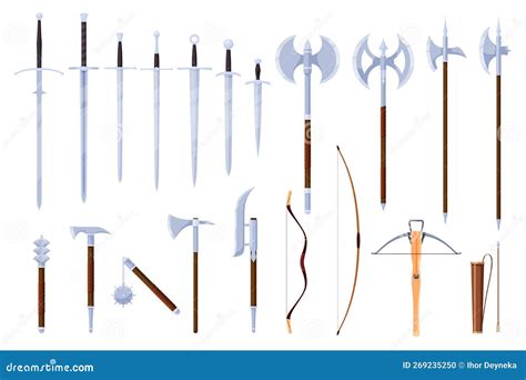 Medieval Melee Weapons For Attack And Defense Forged Metal Swords