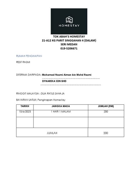 Resit Tok Abah Homestay Pdf