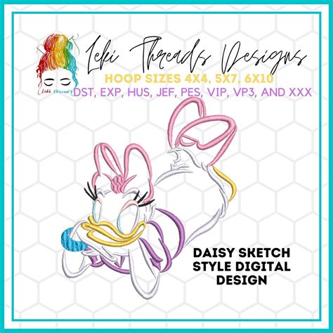 Cartoon Daisy Duck Machine Embroidery Design Digital Download Etsy