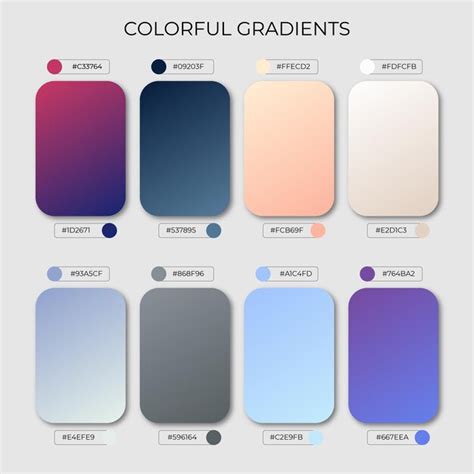 Premium Vector Set Of Colorful Gradient Color Palette