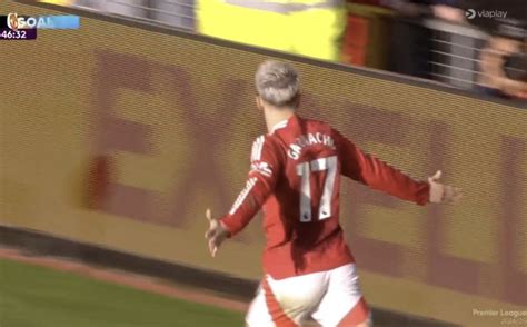 Video Alejandro Garnacho Scores Volley To Equalise Against Brentford