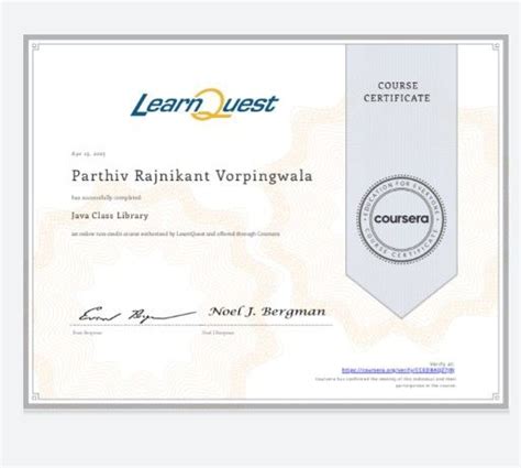 Parthiv Vorpingwala On Linkedin I Completed Java Class Library Course