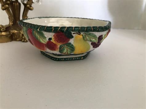 Vintage Fitz And Floyd Majolica Style Florentine Ceramic Small Bowl