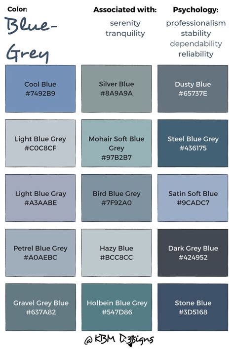 Blue Grey Color Chart