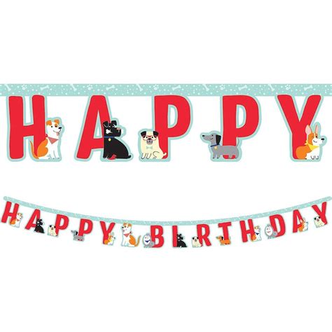 Dog Happy Birthday Banner Dog Pawty Dog Decor Puppy Party 7 Feet