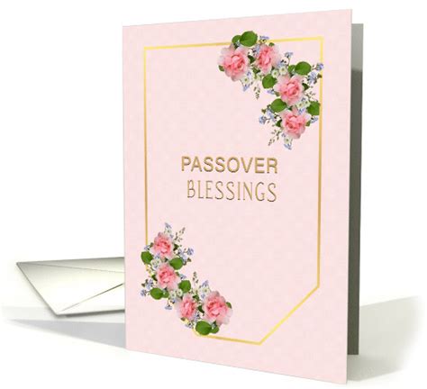 Passover Blessings With Pink Roses Card 1839514