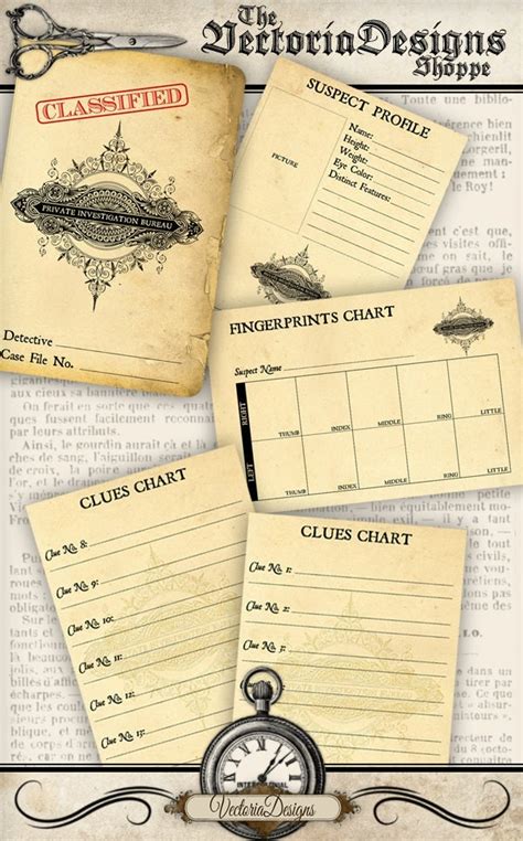 Private Investigator Detective Case File Printable Paper