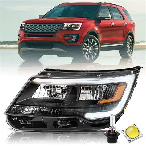 Dot Approved Headlight 2016 2018 Ford Explorer Sport W Black Bezel Led