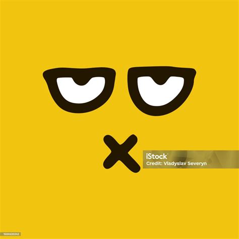 낙서 스타일로 입을 다물고 있는 이모티콘 노란색 배경에 분리된 만화 얼굴 표정 개념에 대한 스톡 벡터 아트 및 기타 이미지 개념 귀여운 낙서 드로잉 Istock