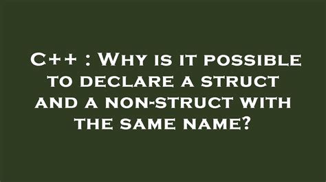 C Why Is It Possible To Declare A Struct And A Non Struct With The