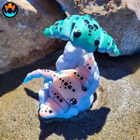 3d Printable Articulated Stringray And Stand By Cinderwing3d