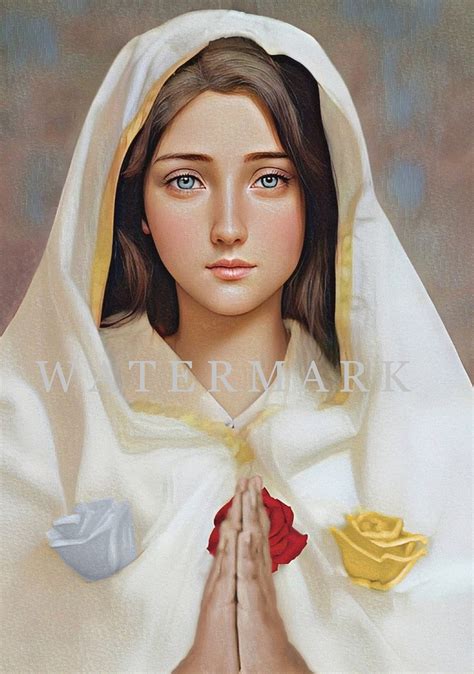 Rosa Mystica The Most Blessed Virgin Mary Custom Digital Oil