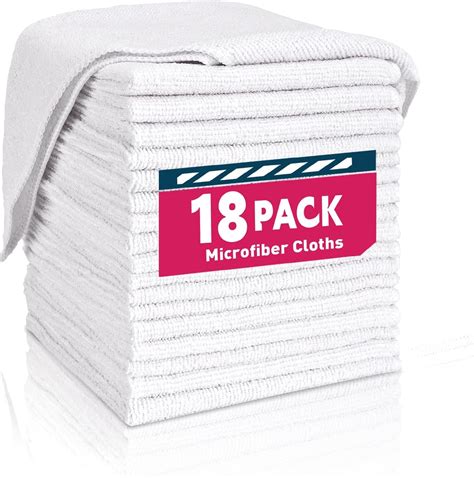 Teawoo White Microfiber Towels 18 Pack Microfiber