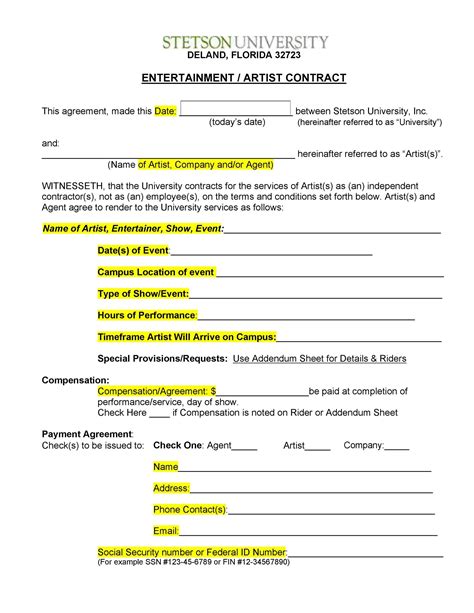 Custom Art Contract Template