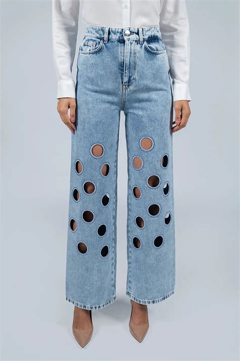 Wide Leg Jeans With Polka Dots Jeans Collection 2024 Maison Dvie