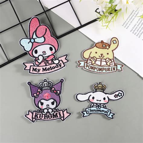 산리오 쿠로미 시나모롤 의류 자수 패치 의류 후드 바지 액세서리 카와이 선물 패치 Aliexpress