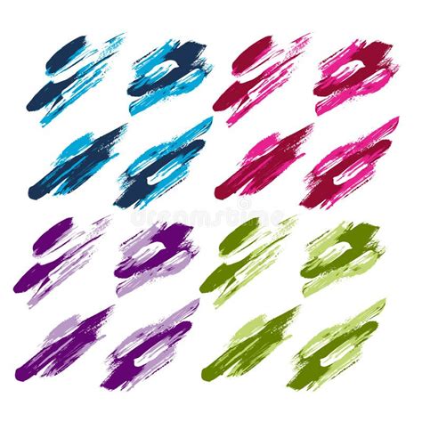 Color Brush Stroke Design Element Set Stock Vector Illustration Of Hand Shape