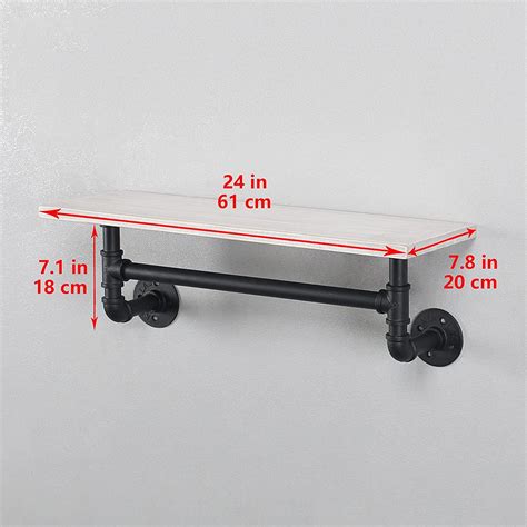 Iron Pipe Shelves Industrial Bathroom Shelves With Towel Bar 24in