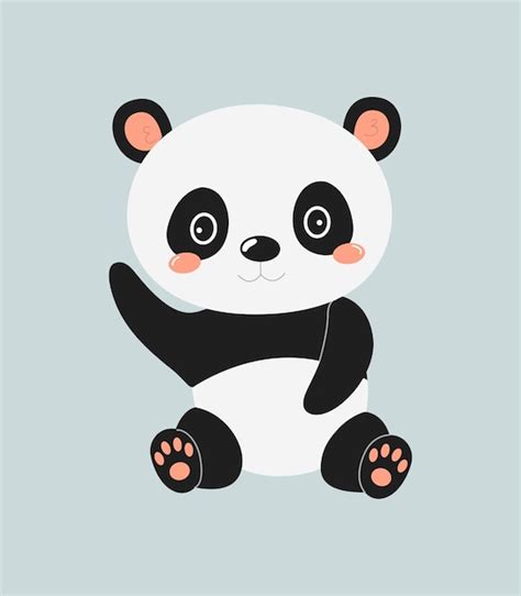 Premium Vector Cute Panda Sitting