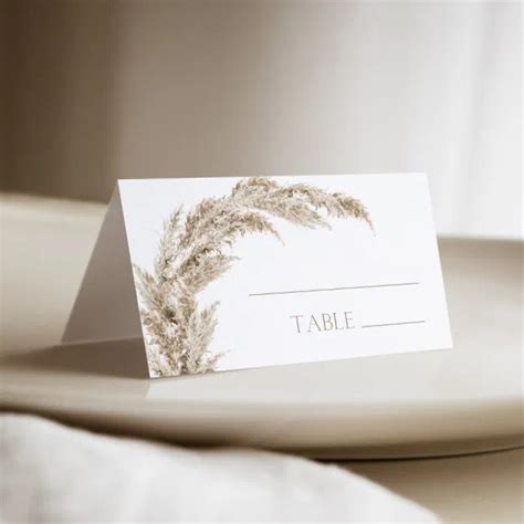 Pampas Grass Place Card Zazzle