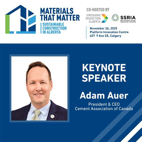 Were Excited To Welcome Adam Auer Ceo Of The Cement Association Of Canada To Open Materials