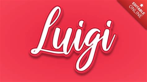 Luigi Red Love 3d Text Effect Generator