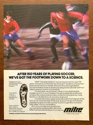 1984 Mitre Soccer Cleats Vintage Print Adposter Sport Shoes Footwear