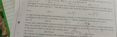 An Object Moving With Uniform Acceleration Has A Velocity Of 12 0 Cm S In