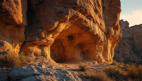 Free Desert Cave Glows Image Cave Desert Arch Download At Stockcake