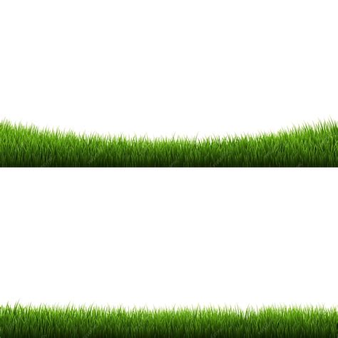 Premium Vector Two Green Grass Frames Set Isolated