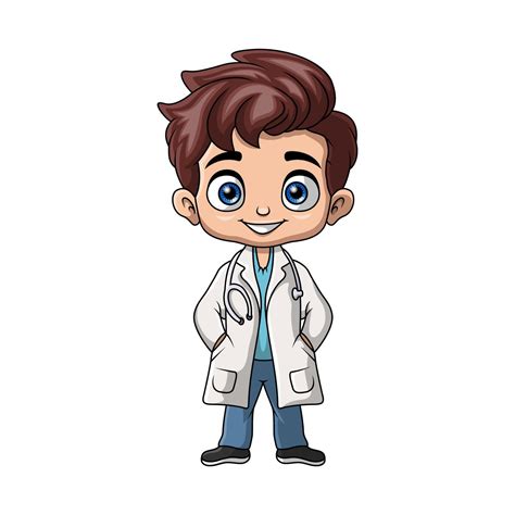 Cute Boy Doctor Cartoon On White Background 39629630 Vector Art At Vecteezy