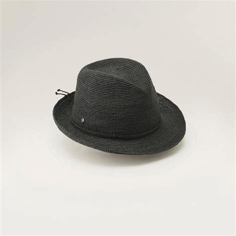 Men Abaka Raffia Fedora Hat In Charcoal Helen Kaminski Iconic Loreen West