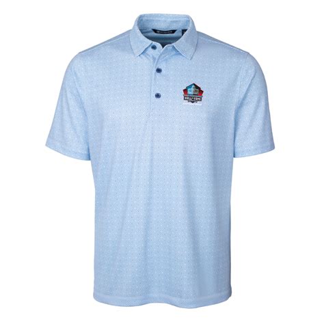 Hall Of Fame Cutter And Buck Pike Dot Polo Tour Blue Pro Football
