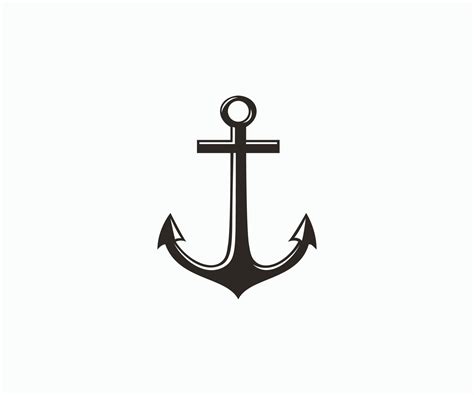 Anchor Vector Illustration In Vintage Style Monochrome Anchor Vector