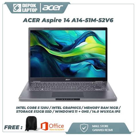 Promo Acer Aspire 14 A14 51m 52v6 Intel Core 5 120u 16gb 512gb Ssd 14