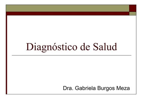 Elementos Básicos Del Diagnostico De Salud Pptx