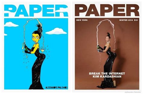 Racy Celebrity Cartoons The Kim Kardashian Paper Magazine Photoshoot