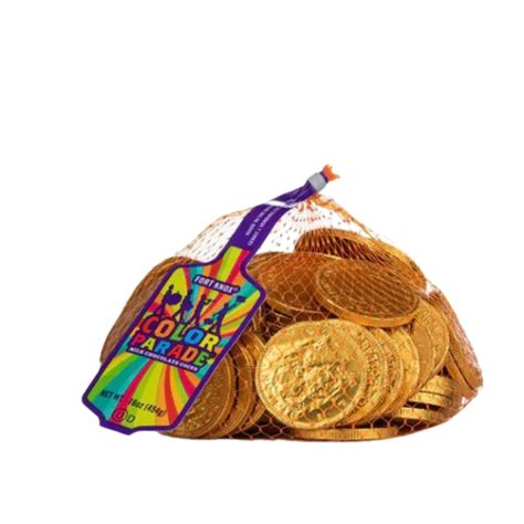 Fort Knox Gold Foil Milk Chocolate Coins 1 Lb Mesh Bag Vodka Store