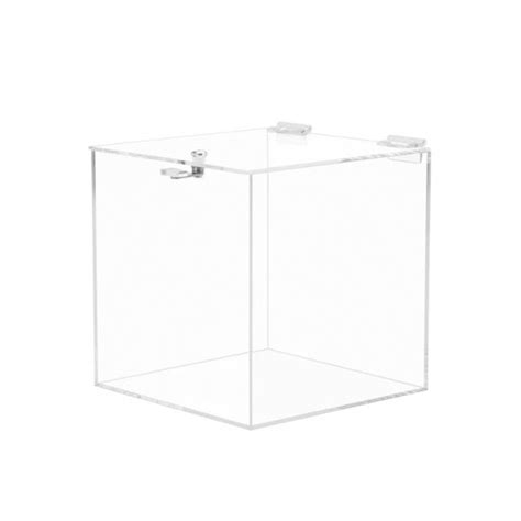 Acrylic 5 Sided Box W Cam Lock Lid