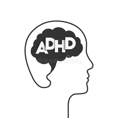 Adhd Brain Concept Attention Deficit Hyperactivity Disorder Way Stock Vector Illustration Of