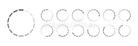 Set Of Circular Loading Icons Waiting Signs Progress Bar For Upload
