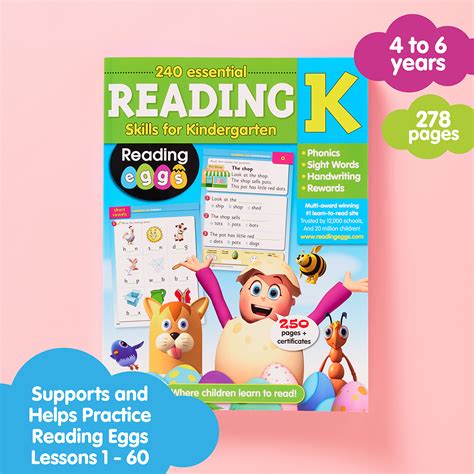 Kindergarten Reading Workbook 240 Reading Skills For Kindergarteners In Kindergarten Reading
