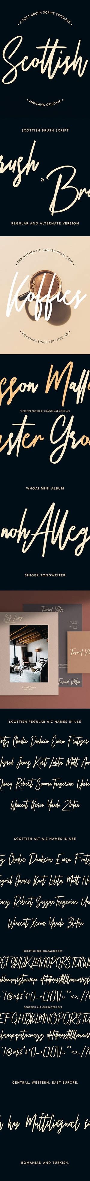 Scottish Brush Script Typeface Fonts Graphicriver