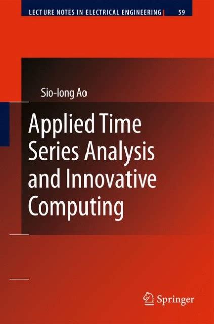 Applied Time Series Analysis And Innovative Computing E Book Pdf