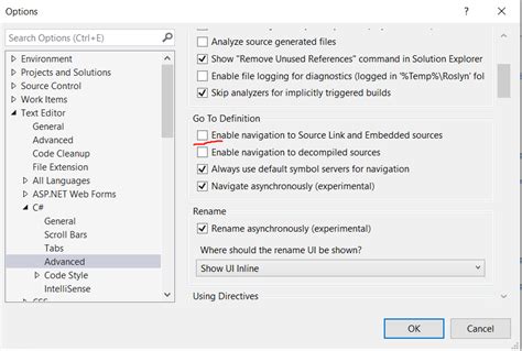 Visual Studio IDE How To Disable Navigation To Decompiled Sources Stack Overflow