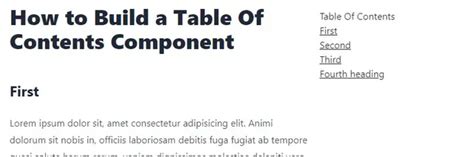 Build A Responsive React Table Of Contents Component With Daisyui Reacthustle