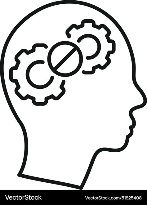 Human Head Profile With Cogwheels And Co2 Crossed Vector Image