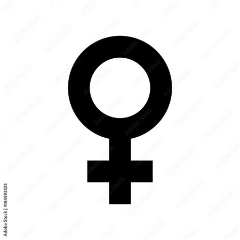 Vecteur Stock Female Sex Symbol Icon Black Minimalist Icon Isolated